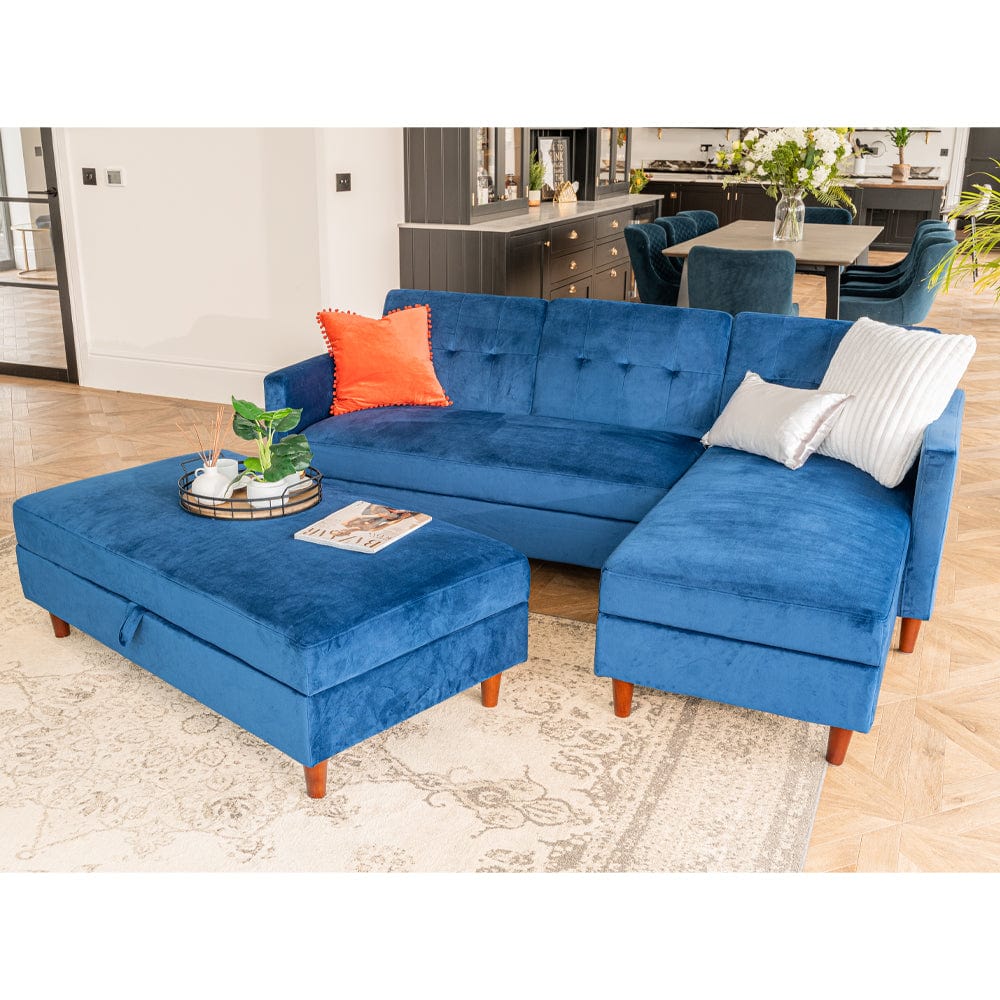 Blue corner sectional store
