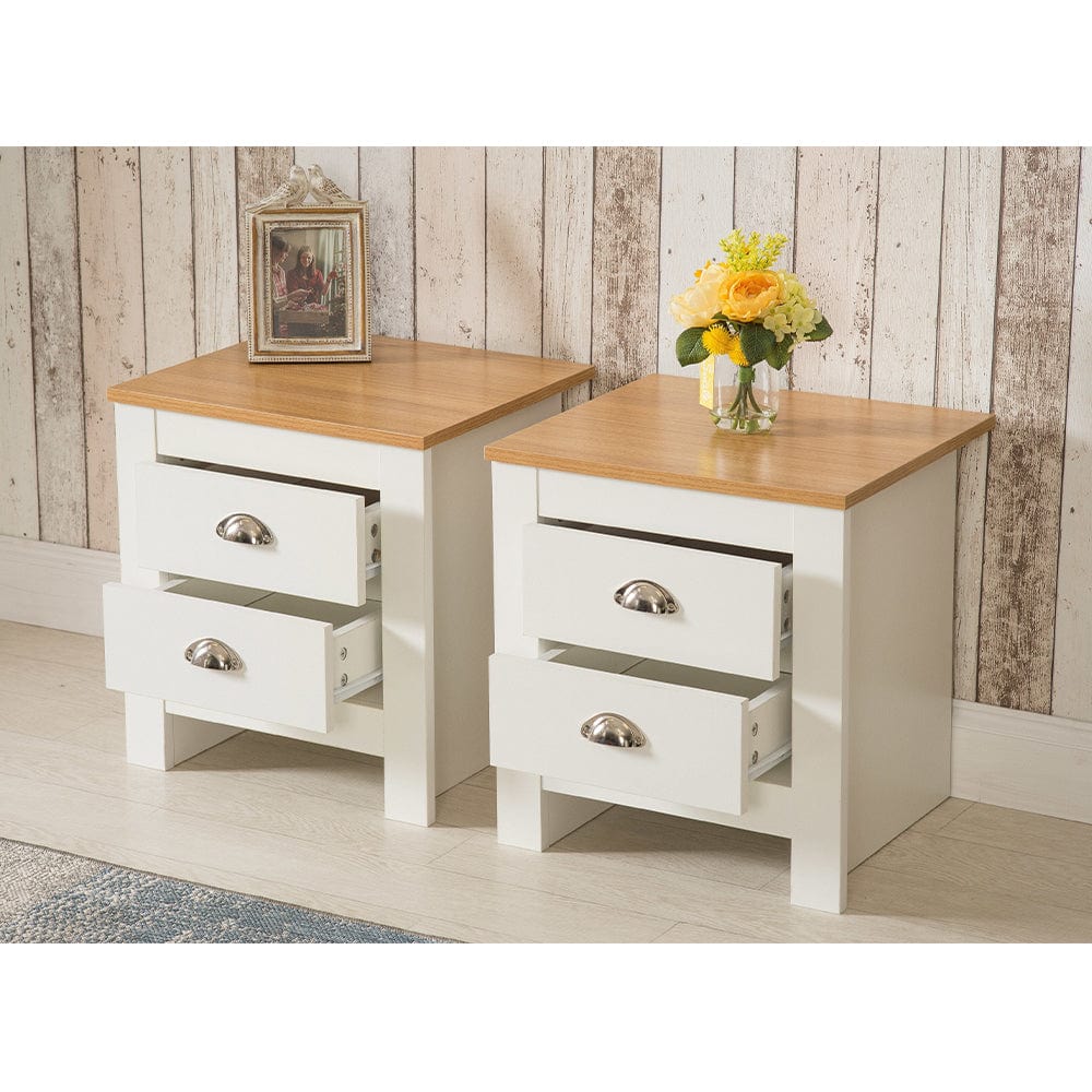 Heritage 3 Piece Bedside Chest Set With 2 Bedside Tables