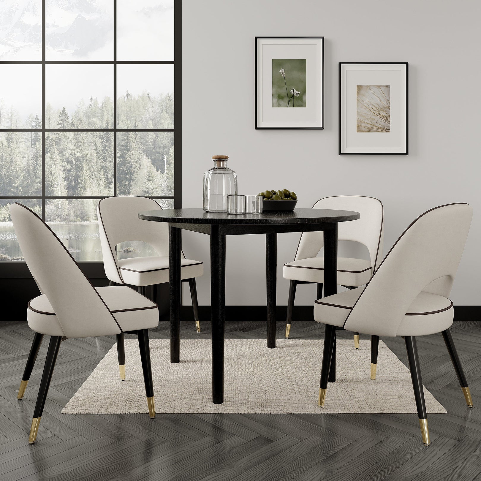 Luna Round Dining Table Set With 2-4 Seater Chairs – Furniture Maxi