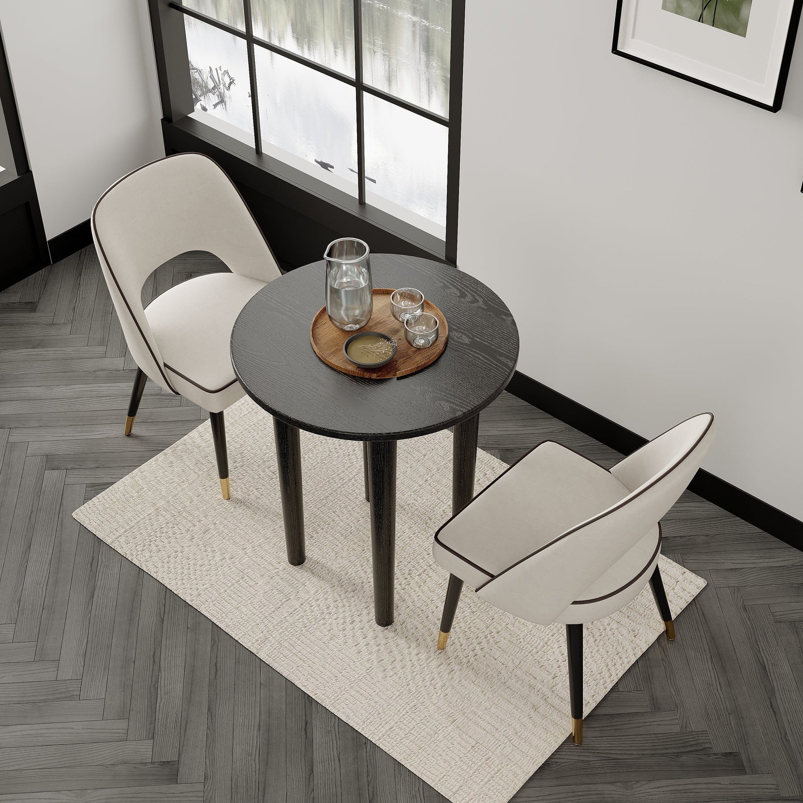 Luna Round Dining Table Set With 2-4 Seater Chairs – Furniture Maxi