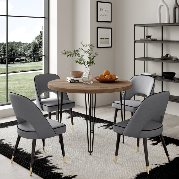 Belluno 4 Seater 120cm Round Dining Table And Chairs Set