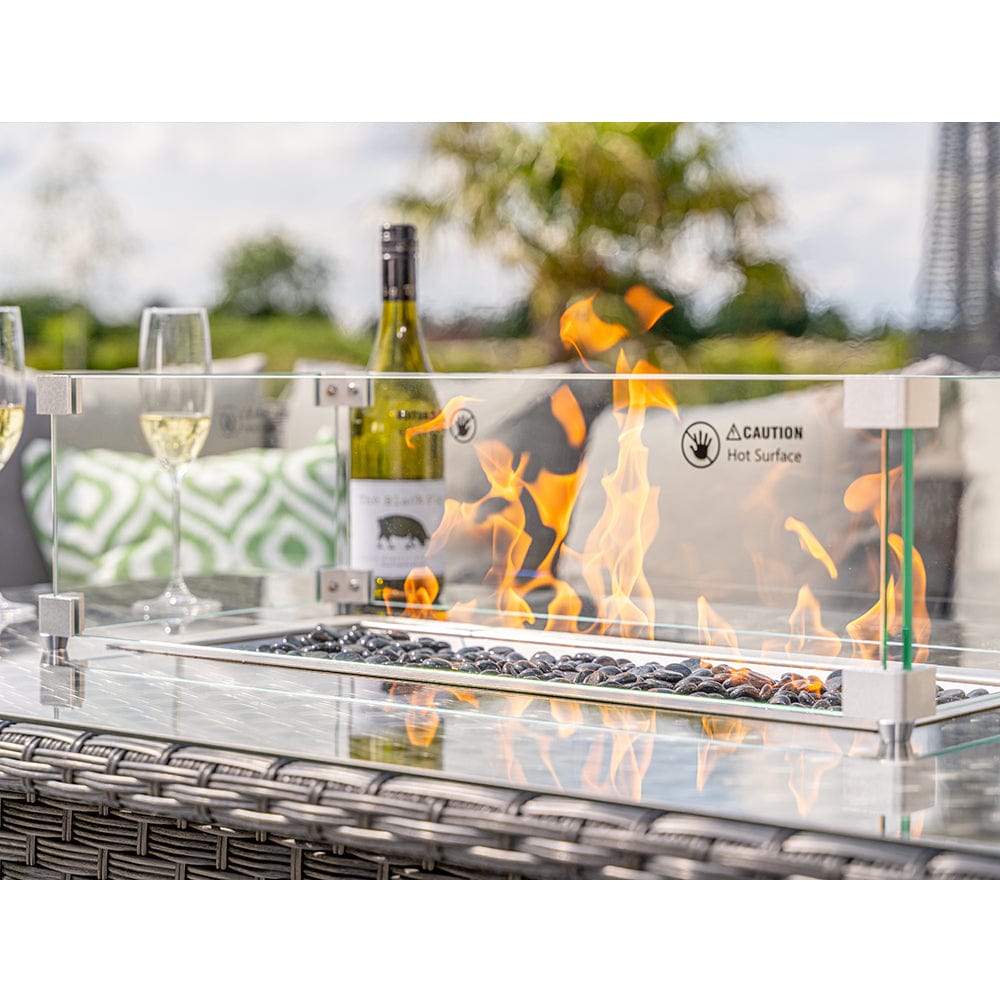 Barcelona Rattan Garden Furniture 9 Seater Corner Sofa Set with Fire p