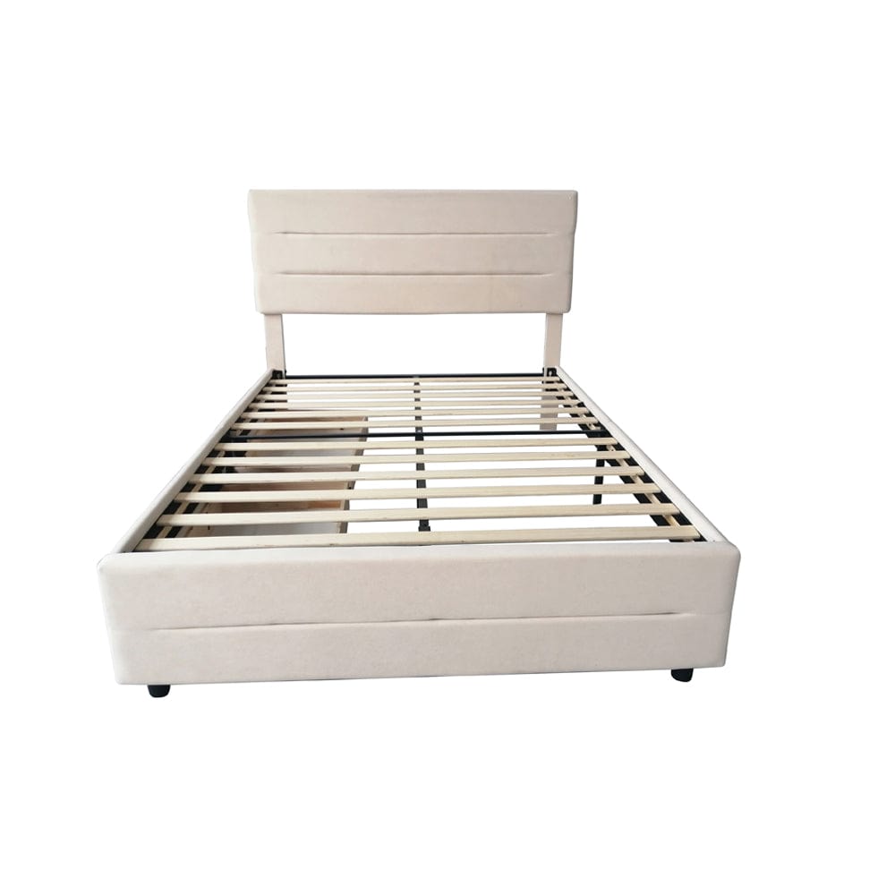 Cibor Wooden Bed Frame with 2 Drawers Single Bed or Double Bed ...