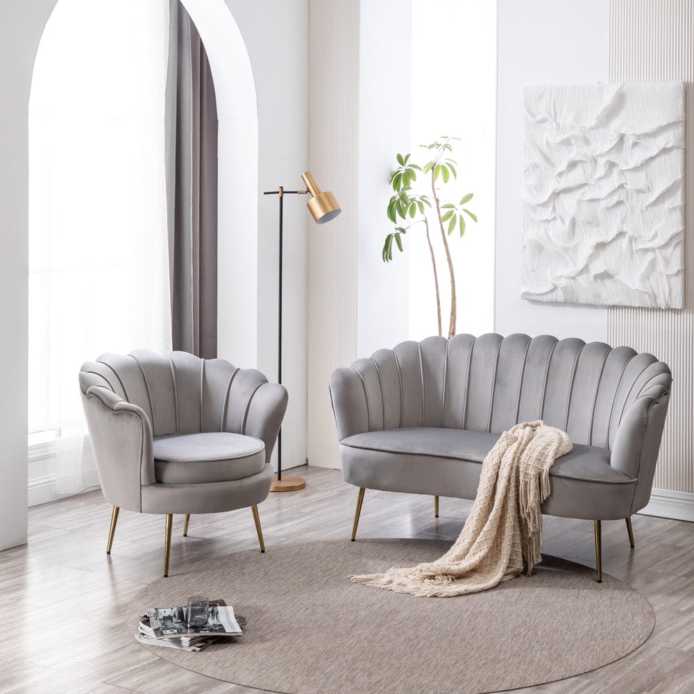 Grey Velvet Sofa Set | Cabinets Matttroy